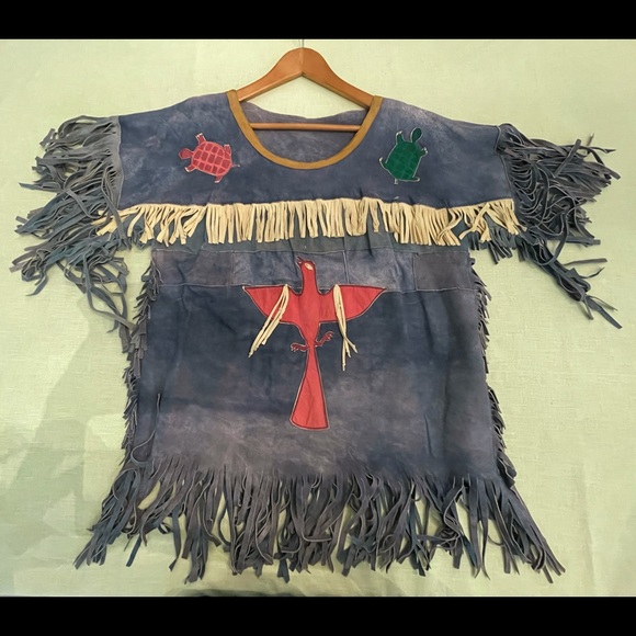 Tops | Vintage Native American Indian Suede Fringe Tunic | Poshmark